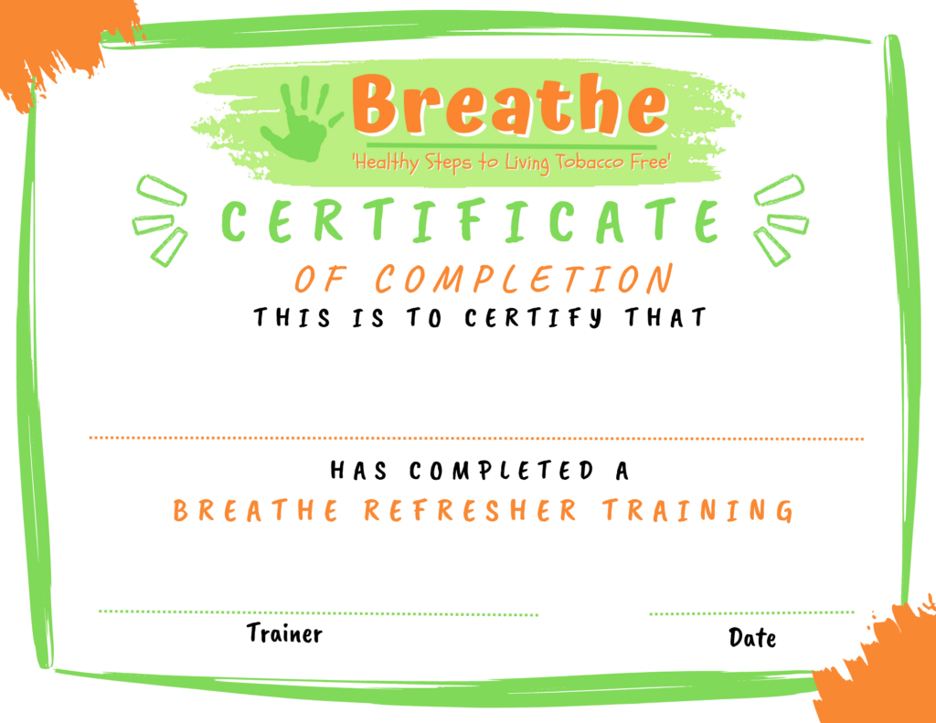 Breathe Refresher Training Certificate – Just Breathe Indiana